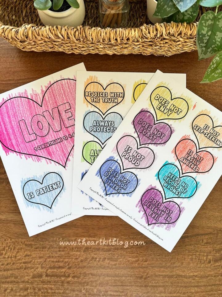 Love Is ... Patient, Kind, Paper Craft FREE PRINTABLE! - The Art Kit
