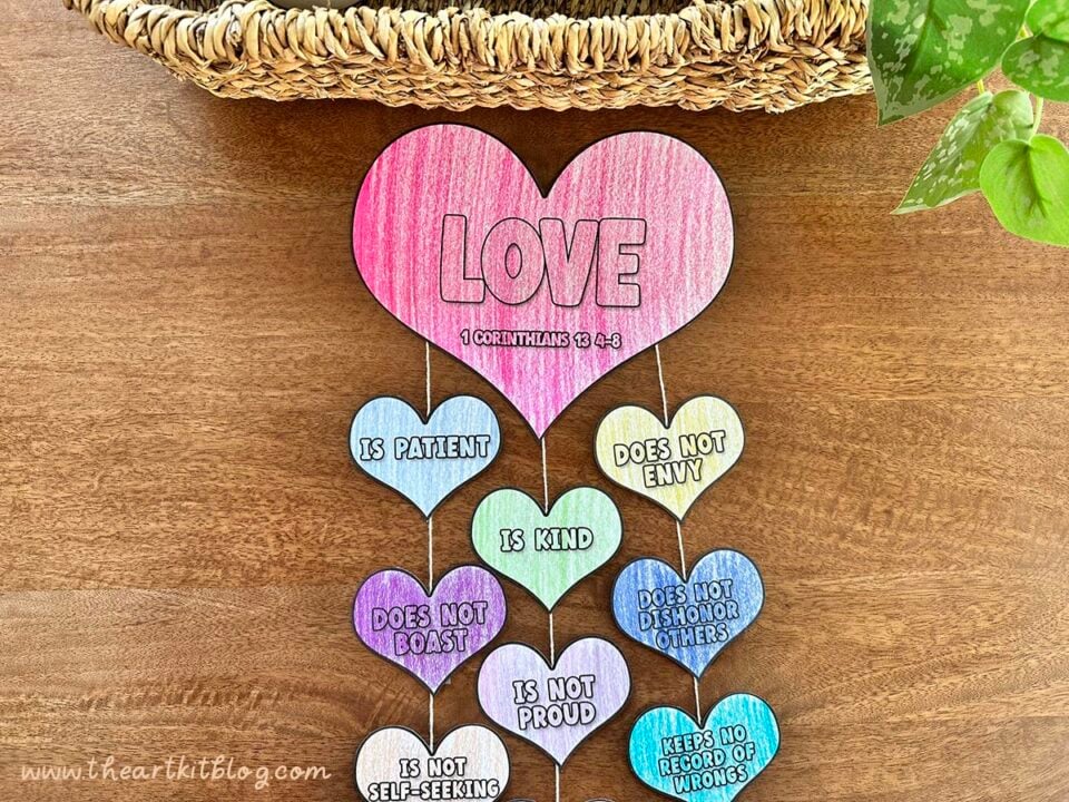Love Is ... Patient, Kind, Paper Craft FREE PRINTABLE! - The Art Kit