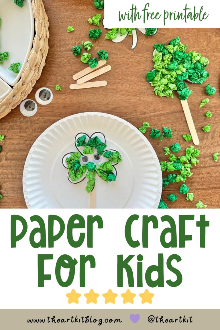 Cute Shamrock Paper Craft {With Free Printable Template} - The Art Kit