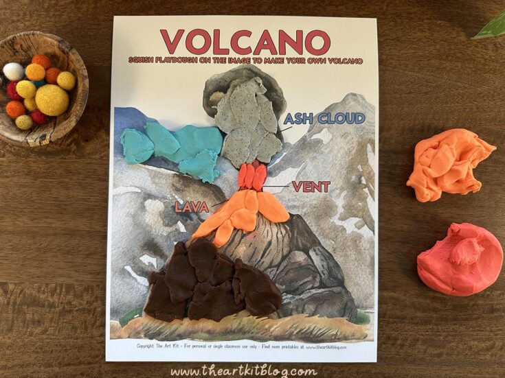 Volcano Playdough Mat! FREE Printable! - The Art Kit