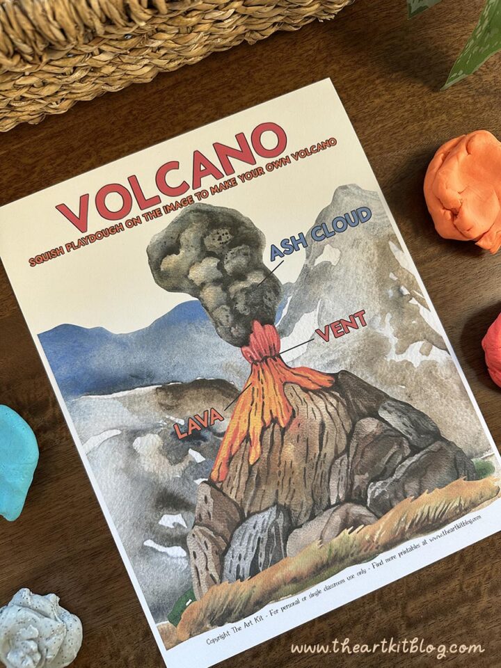 Volcano Playdough Mat! FREE Printable! - The Art Kit