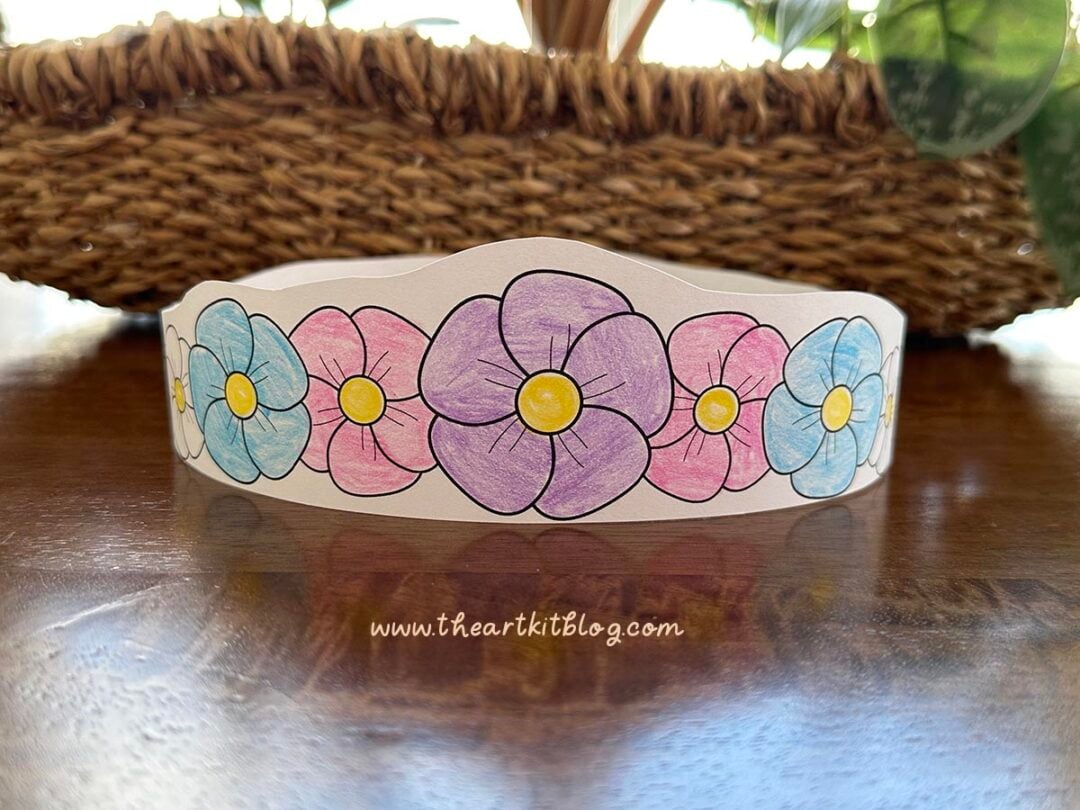Flower Paper Crown (Free Printable) - The Art Kit