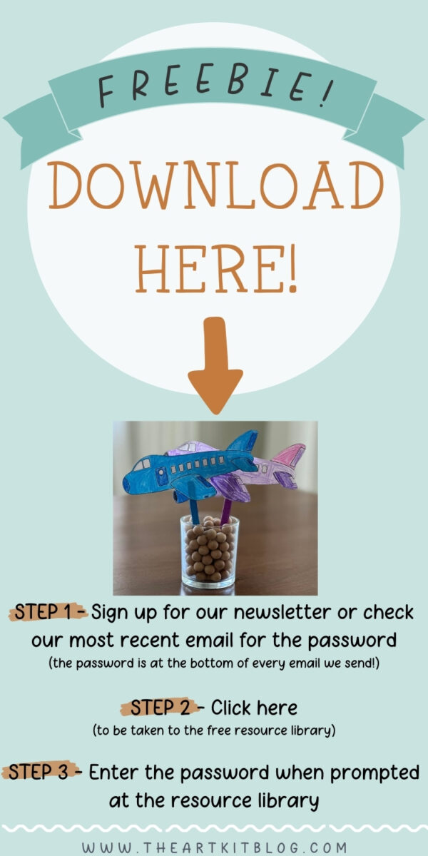 Airplane Popsicle Stick Paper Craft {Free Printable} - The Art Kit