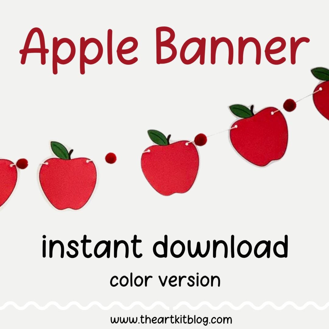 Apple Banner - Free Printable - The Art Kit