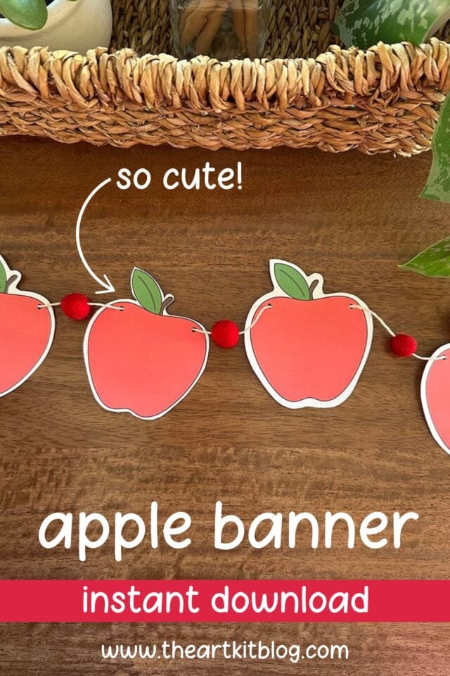 Apple Banner - Free Printable - The Art Kit