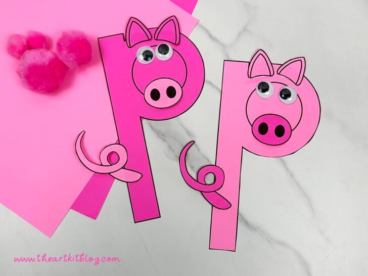 P is for Pig Paper Craft: Free Printable - The Art Kit