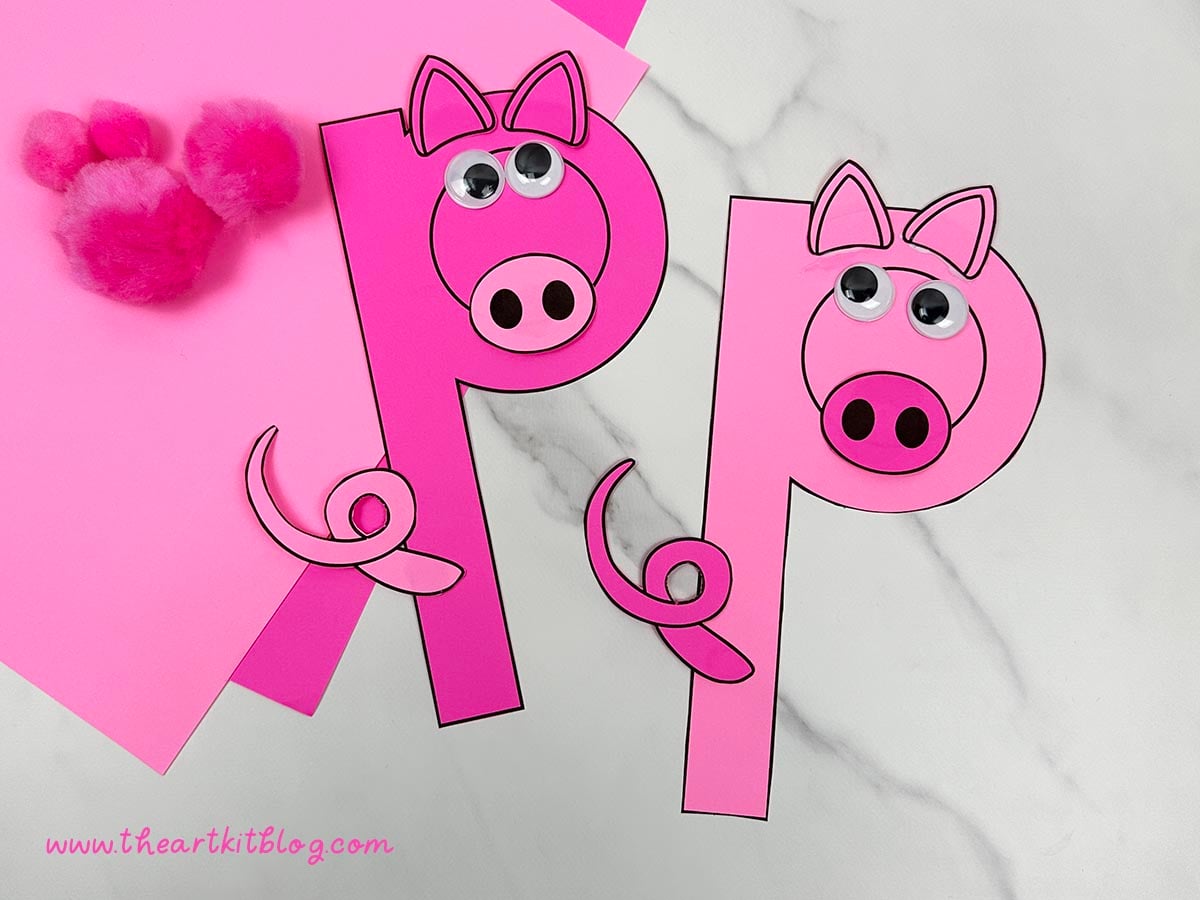 P is for Pig Paper Craft: Free Printable - The Art Kit