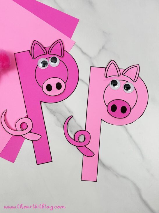 P is for Pig Paper Craft: Free Printable - The Art Kit