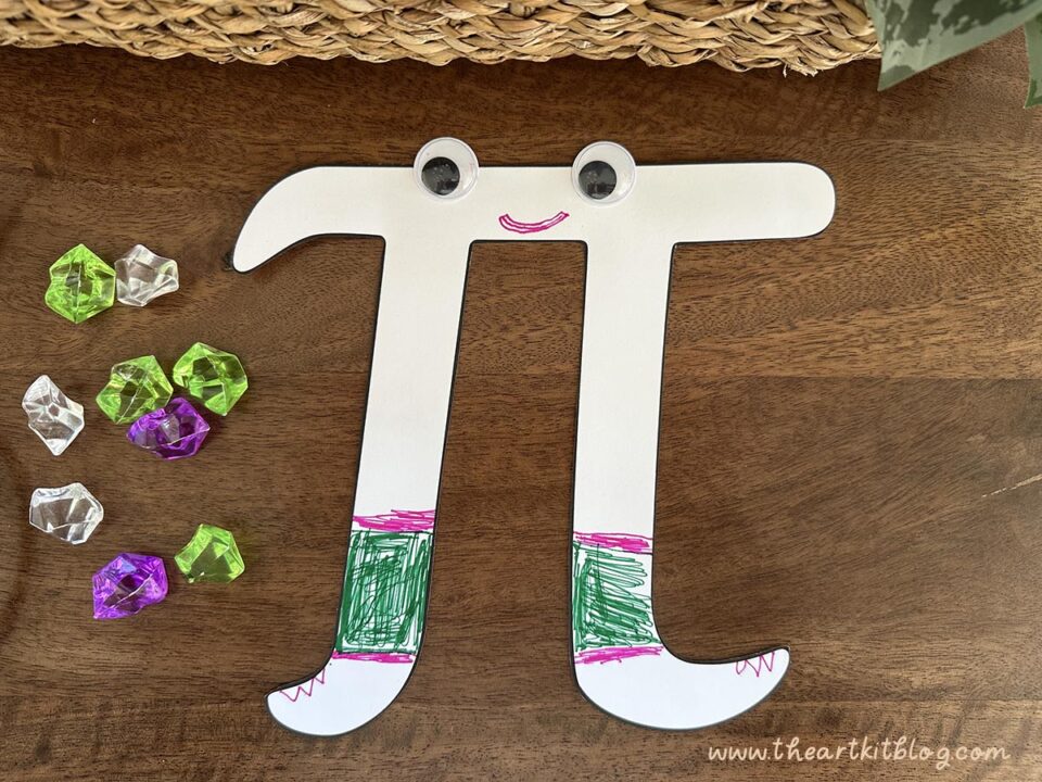 Cute Pi Day Paper Craft with Free Printable Template - The Art Kit