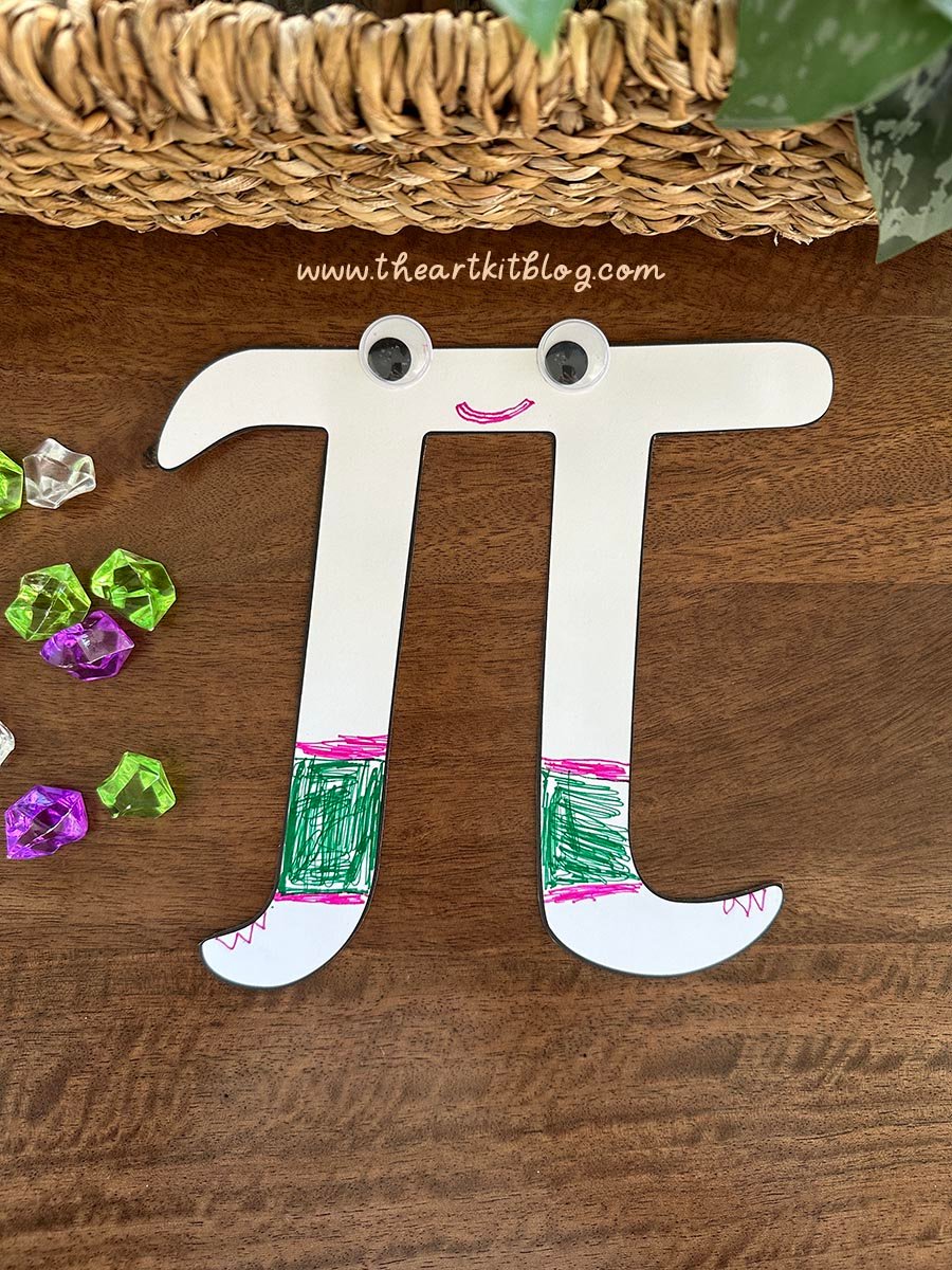 Cute Pi Day Paper Craft with Free Printable Template - The Art Kit