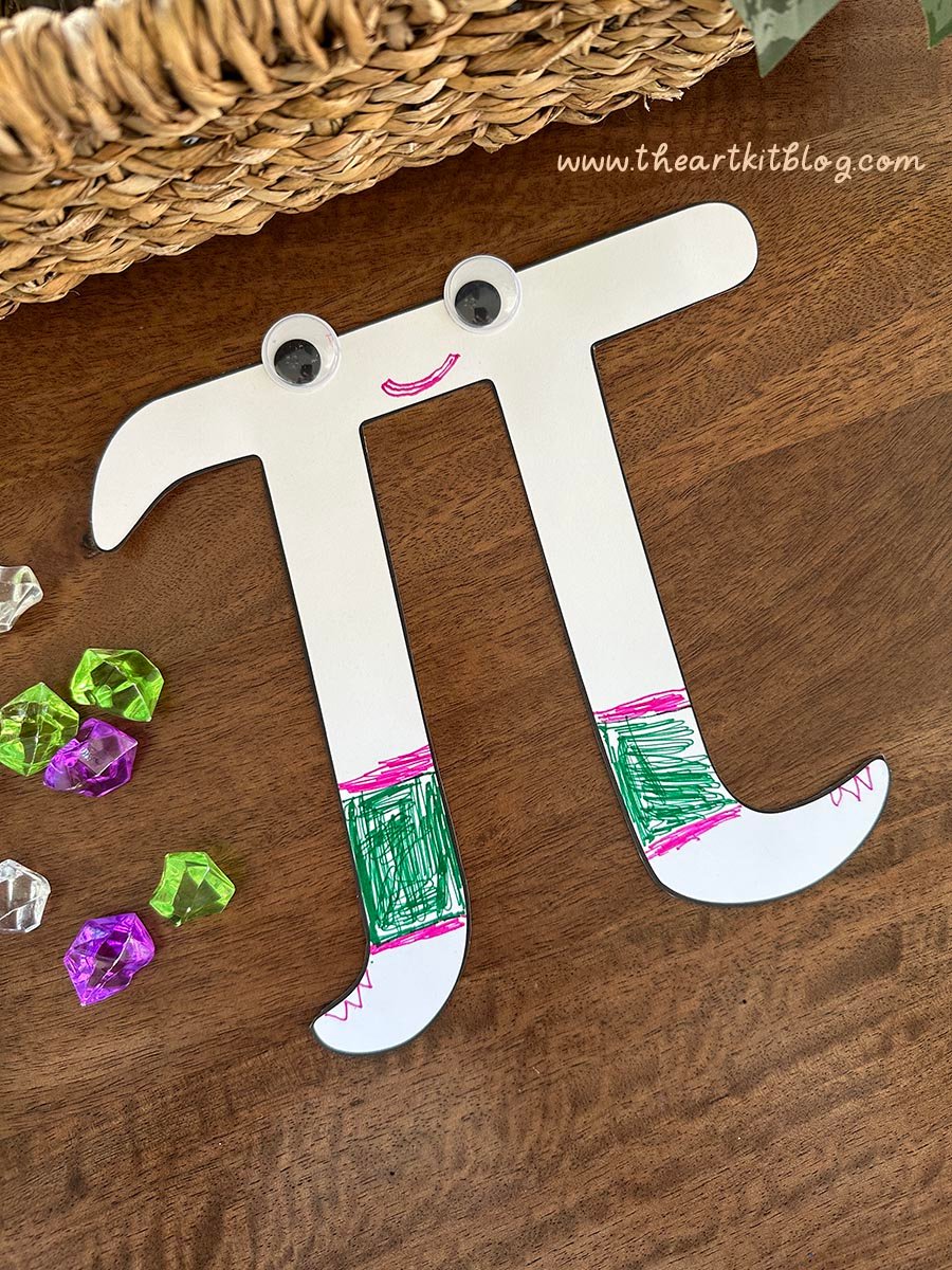 Cute Pi Day Paper Craft with Free Printable Template - The Art Kit