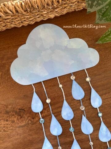 Spring Cut and Paste Paper Craft for Kids (Free Cloud and Raindrop ...