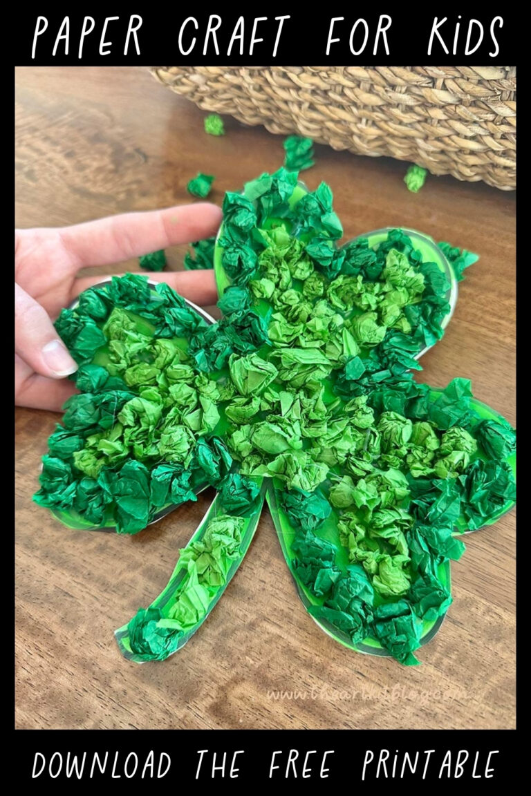 Shamrock Paper Craft {With Free Printable Template} - The Art Kit