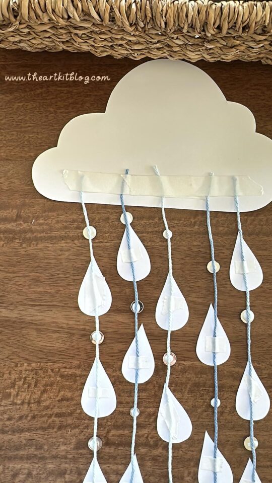 Spring Cut and Paste Paper Craft for Kids (Free Cloud and Raindrop ...