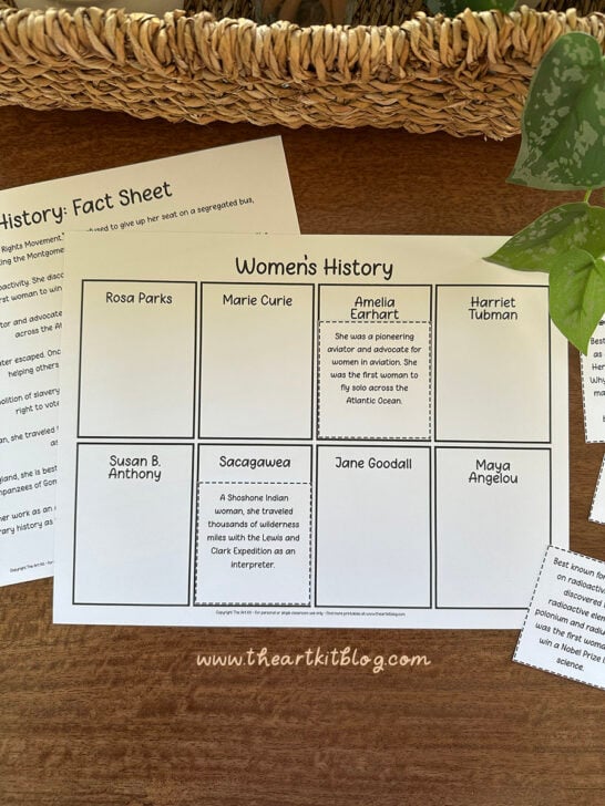 Women's History: Cut and Paste Worksheet (Free Printable) - The Art Kit