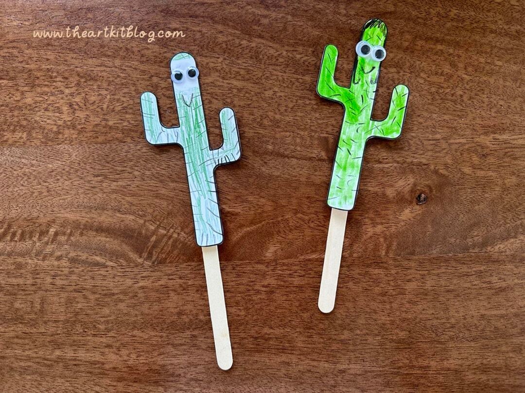 Cactus Popsicle Stick Craft: Free Printable - The Art Kit