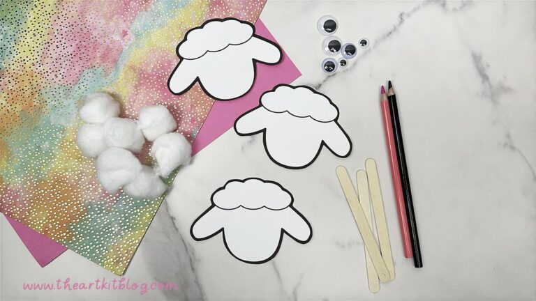 Popsicle Stick Lamb Craft: Free Printable - The Art Kit