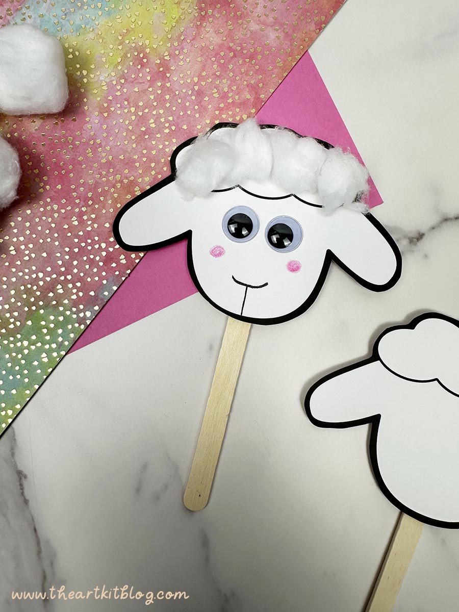 Popsicle Stick Lamb Craft: Free Printable - The Art Kit