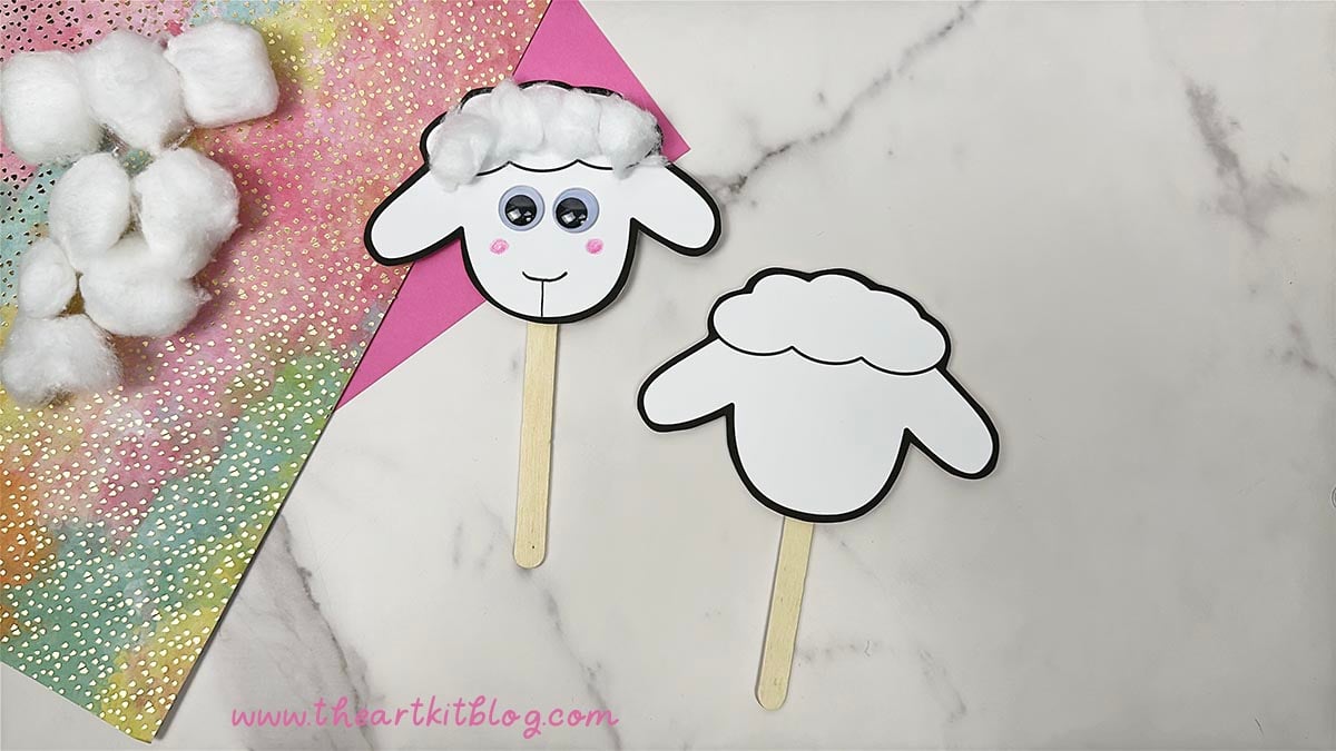 Popsicle Stick Lamb Craft: Free Printable - The Art Kit