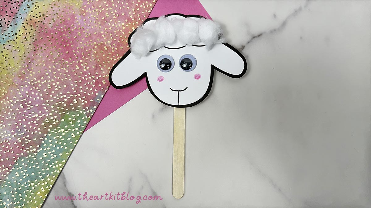 Popsicle Stick Lamb Craft: Free Printable - The Art Kit