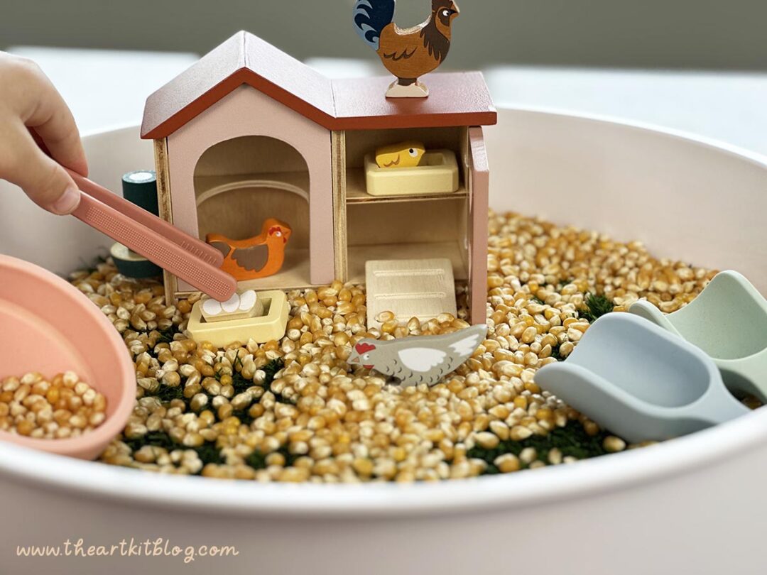 Chicken Coop Sensory Bin - The Art Kit
