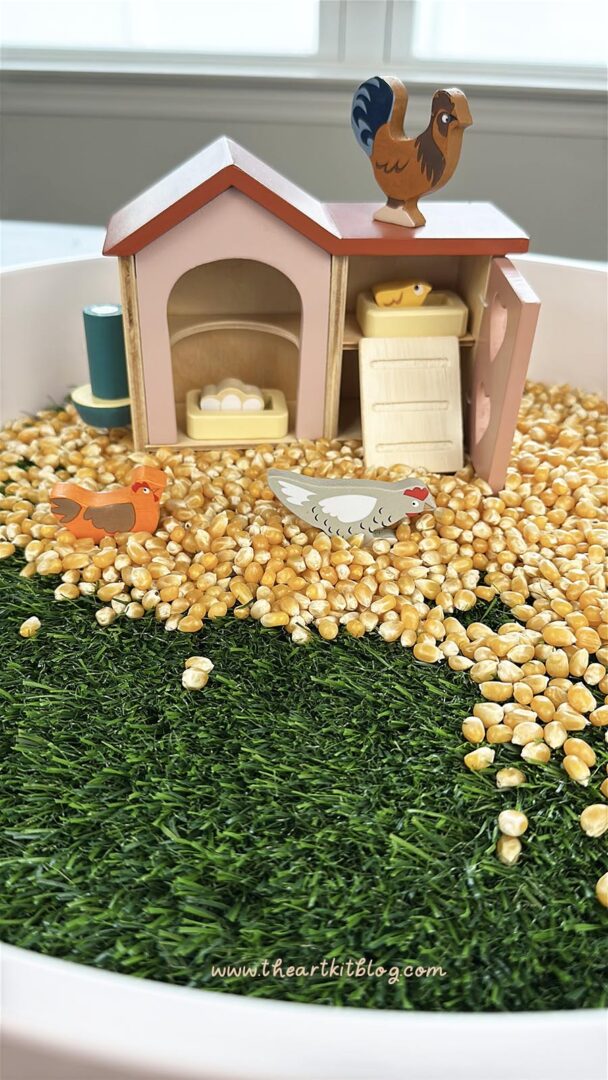 Chicken Coop Sensory Bin - The Art Kit