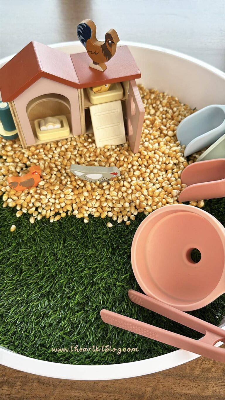 Chicken Coop Sensory Bin - The Art Kit