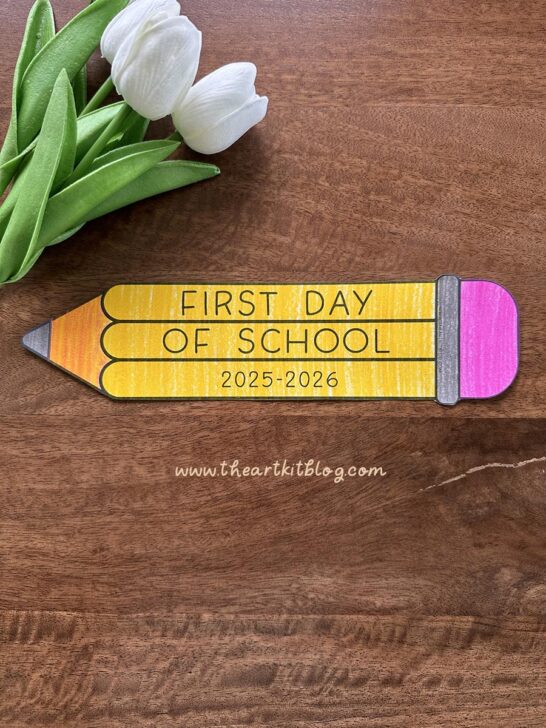 First Day of School Sign Printable: Cute Pencil! - The Art Kit