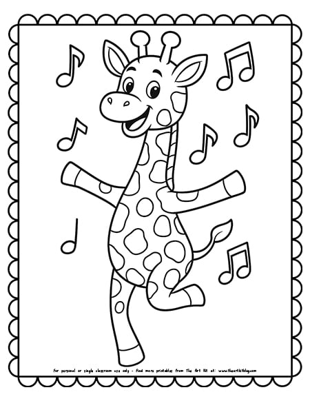 Giraffe Coloring Pages: 30+ Free Printables - The Art Kit