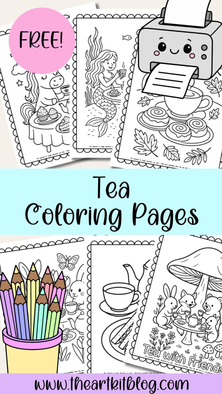 Free Tea Party Coloring Pages for Kids – Teapots, Treats, and Pretend ...
