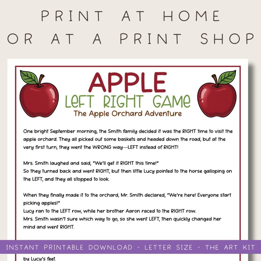 Free Apple Left–Right Game Printable (Perfect for Fall Parties and ...