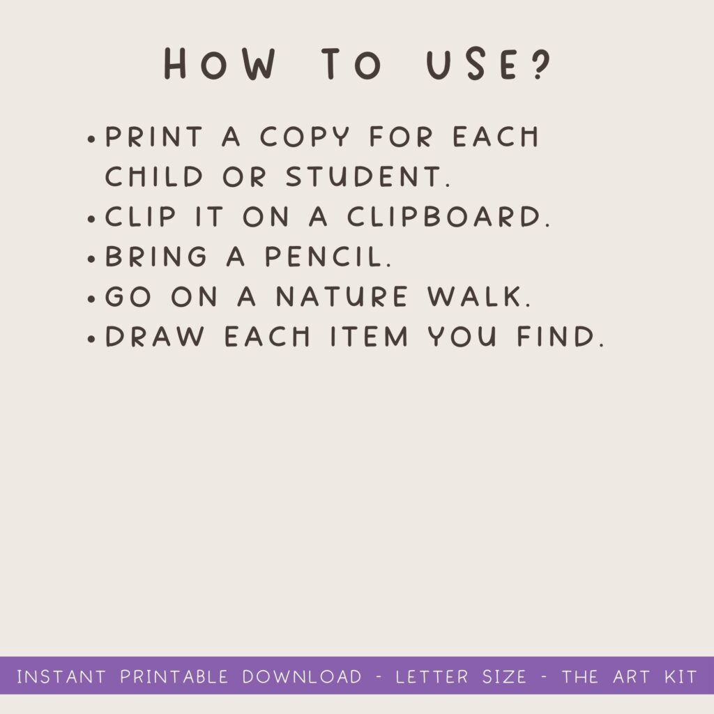 Find and Draw - Nature Scavenger Hunt for Kids {Free Printable} - The ...