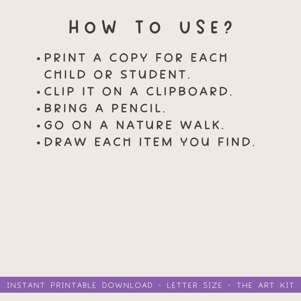 Find and Draw - Nature Scavenger Hunt for Kids {Free Printable} - The ...