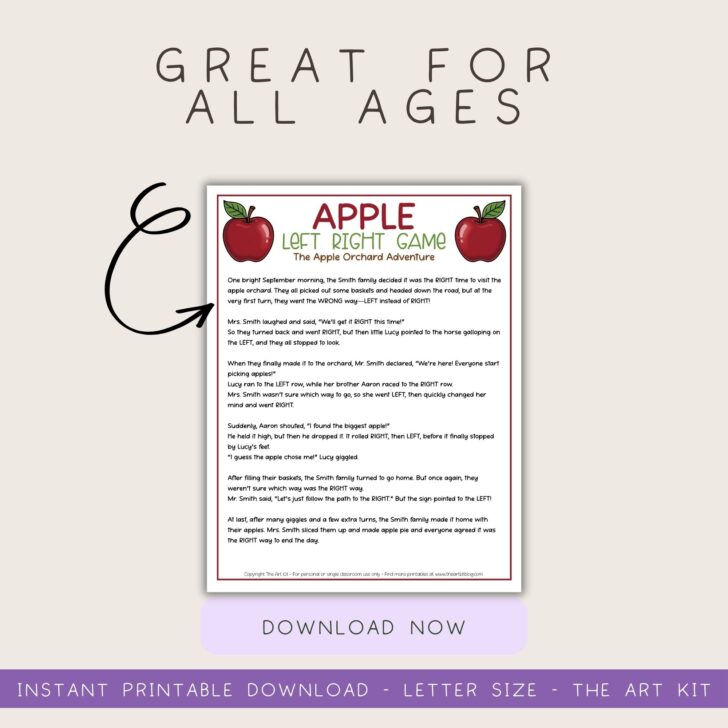 Free Apple Left–Right Game Printable (Perfect for Fall Parties and ...