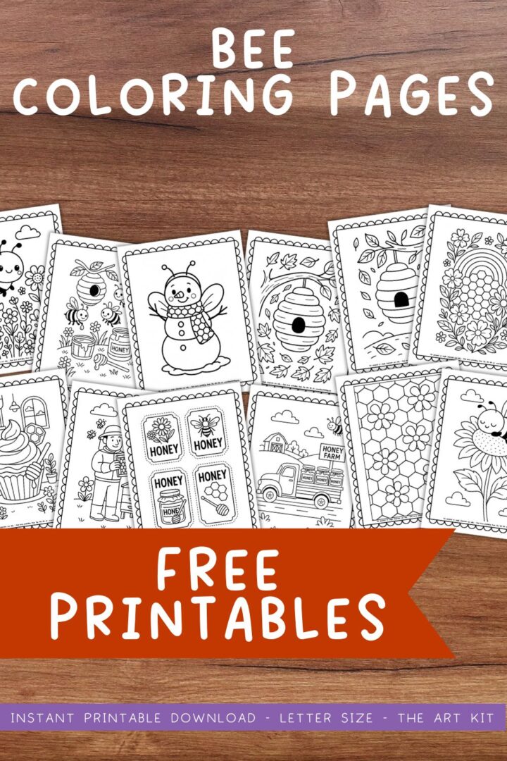 Free Bee Coloring Pages for Kids (Fun + Educational!) - The Art Kit