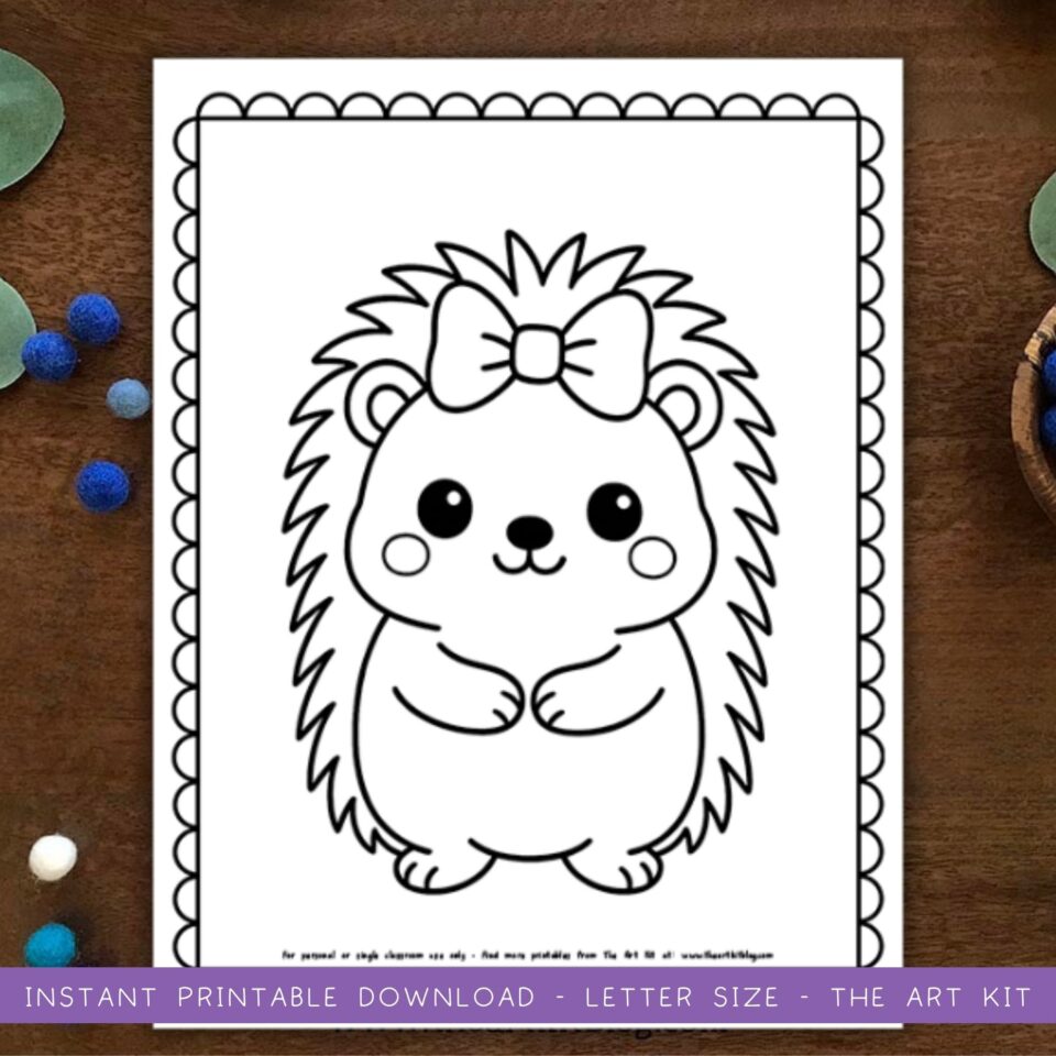 Free Hedgehog Coloring Pages for Kids — Cute, Kawaii, and Totally ...