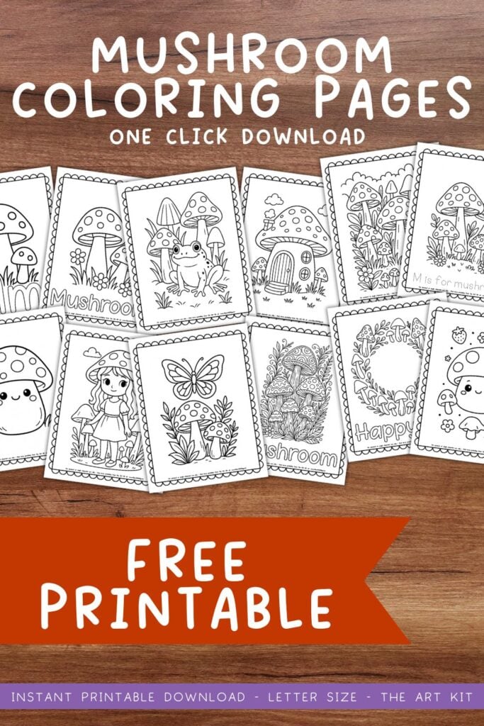Free Printable Mushroom Coloring Pages for Kids and Adults - The Art Kit