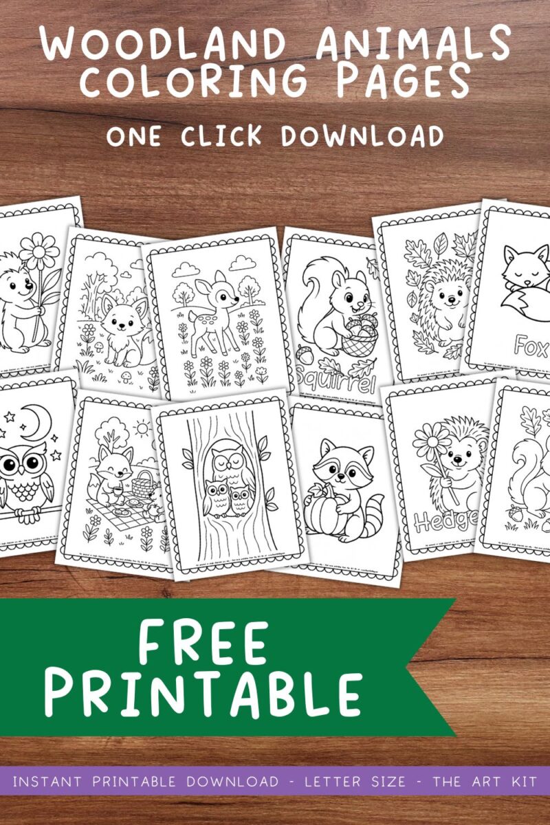 Woodland Animals Coloring Pages: Free Printable Fun for Kids - The Art Kit