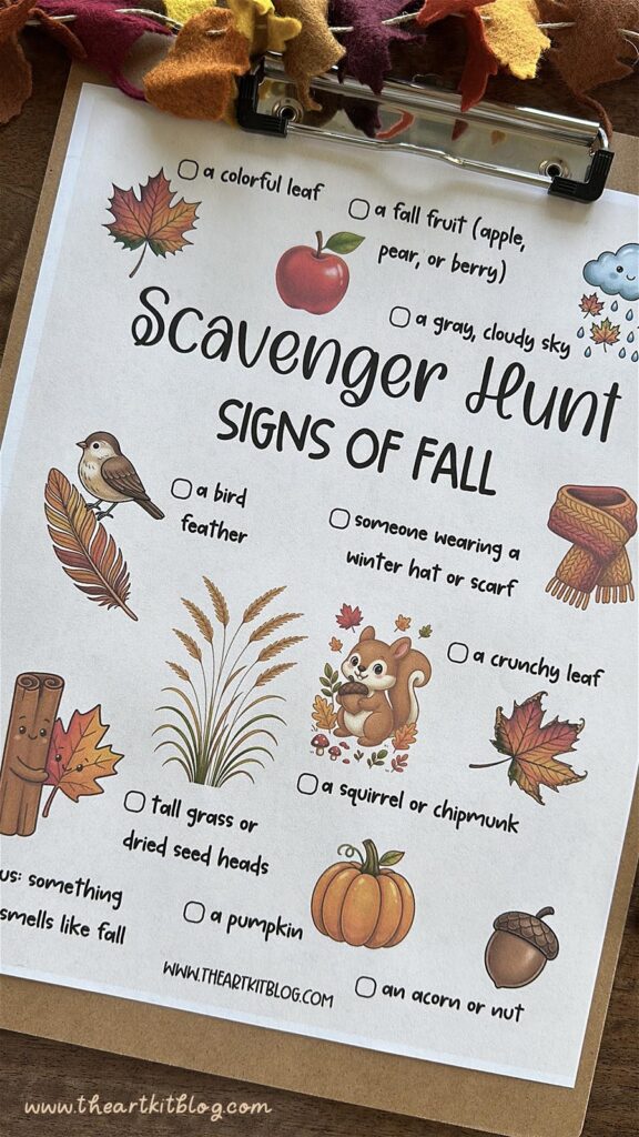 🍁 Free Signs of Fall Scavenger Hunt Printable (Take It on Your Next ...