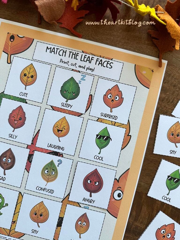🍁 Leaf Emotion Matching Game (Free Printable) – Fun Fall Activity for ...