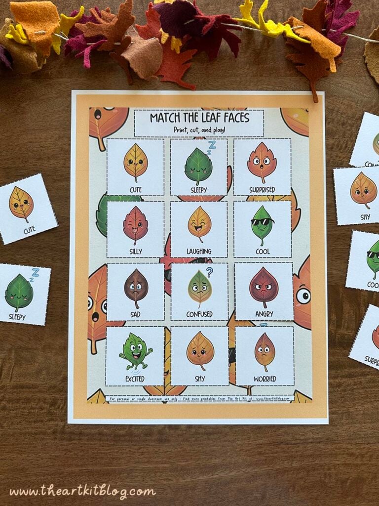 🍁 Leaf Emotion Matching Game (Free Printable) – Fun Fall Activity for ...