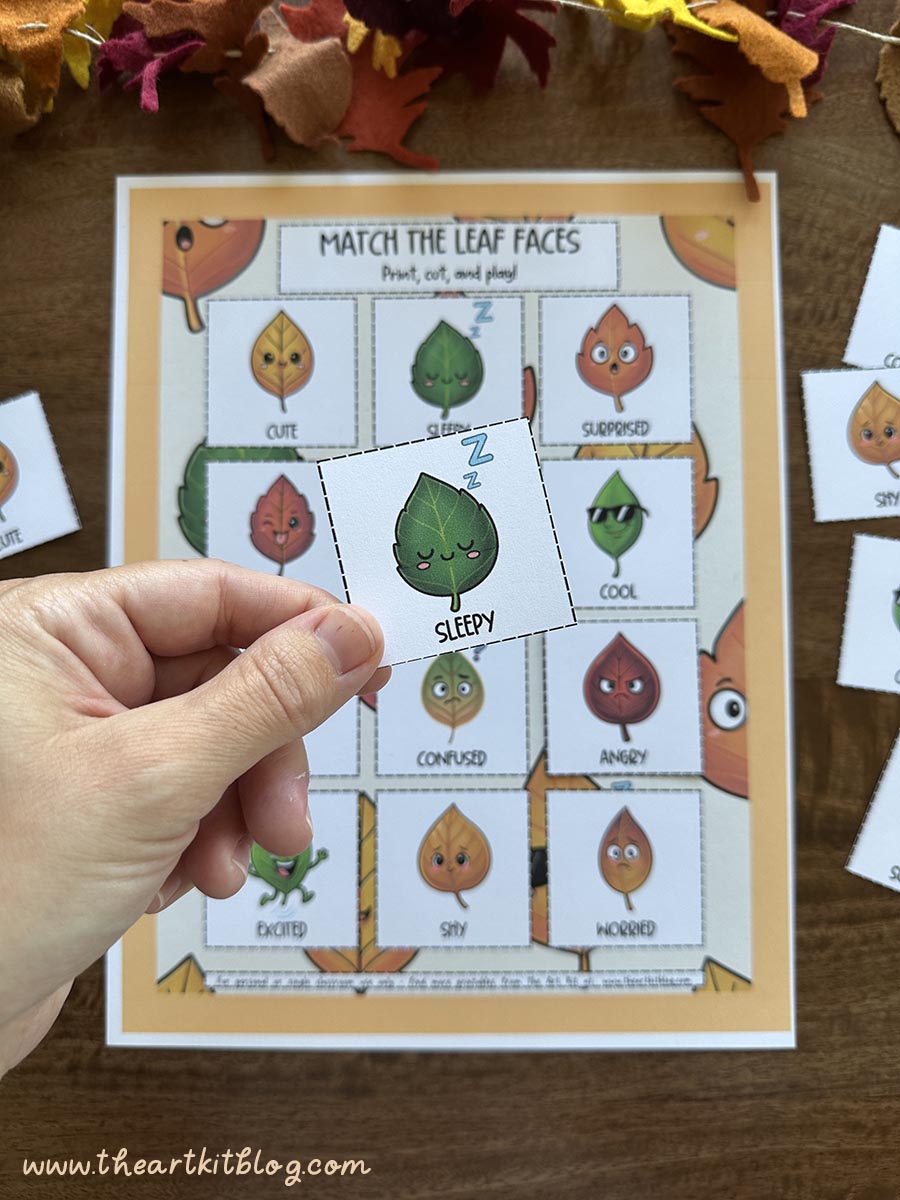 🍁 Leaf Emotion Matching Game (Free Printable) – Fun Fall Activity for ...
